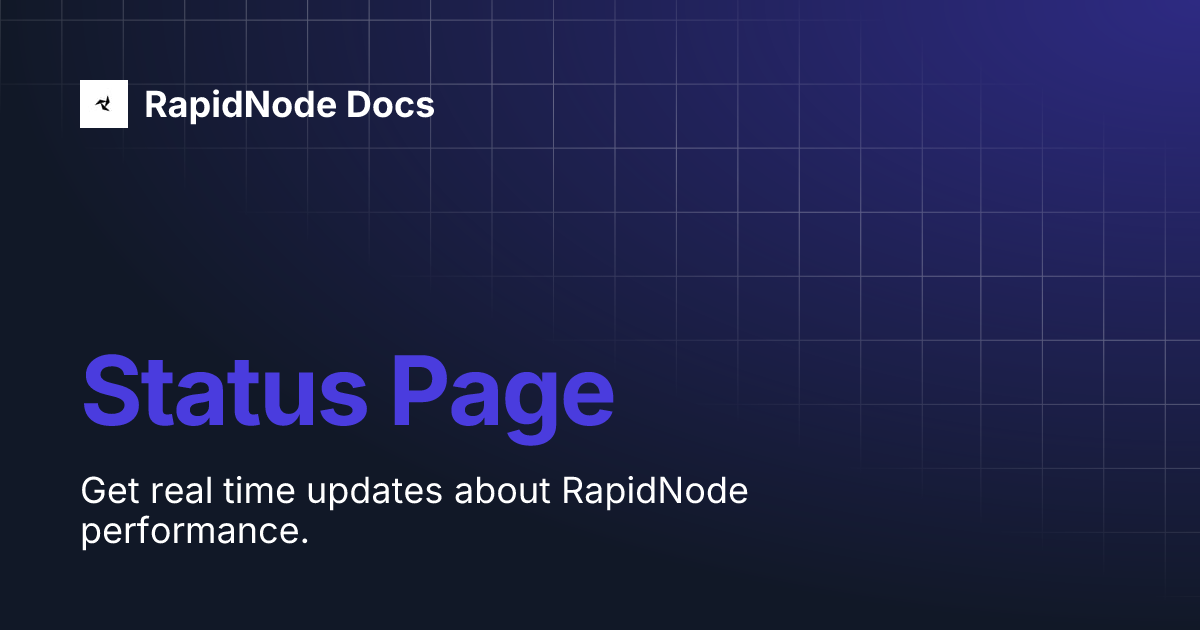 Status Page | RapidNode Docs